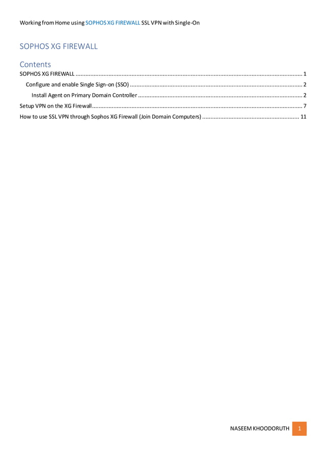 Sophos XG FIREWALL SSL VPN Configuration | PDF