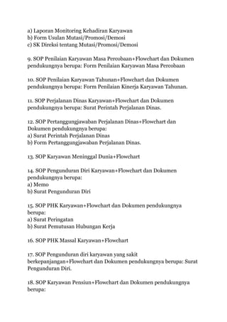 Standar Operasional Prosedur (SOP) HRD | PDF