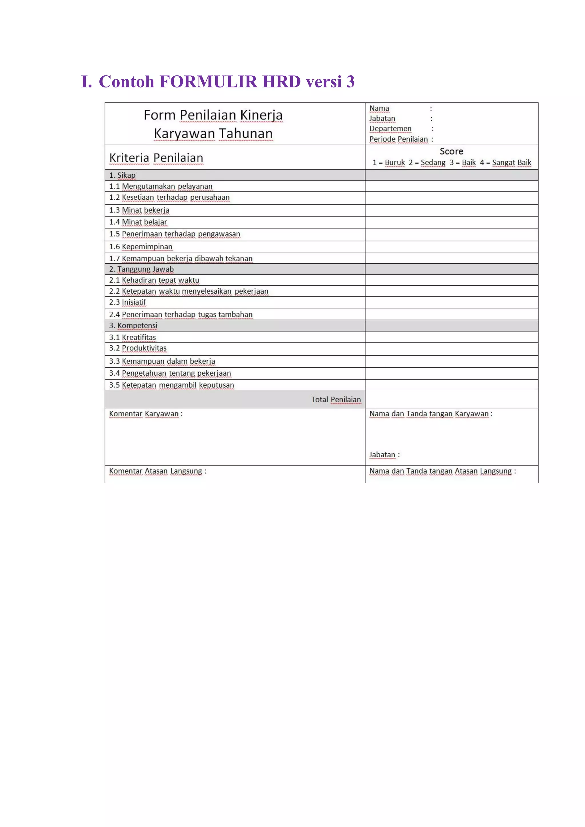 Contoh SOP HRD Lengkap | PDF