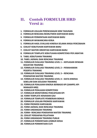 Contoh SOP HRD Lengkap | PDF