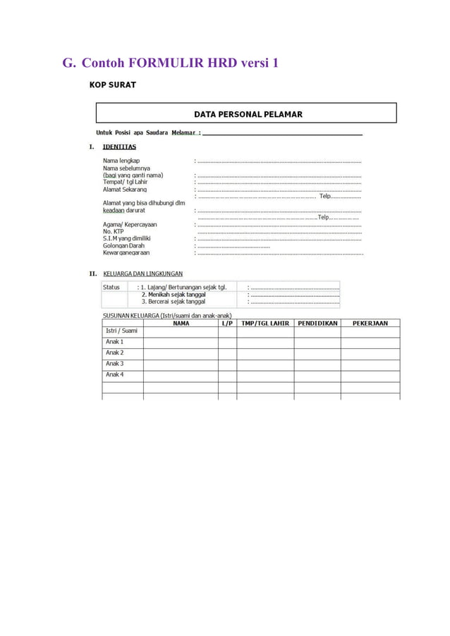 Contoh SOP HRD Lengkap | PDF