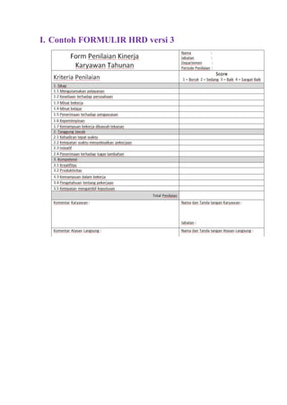 Contoh SOP HRD Lengkap | PDF
