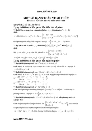 So phuc va cac bai toan lien quan 2 | PDF
