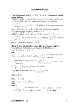 So phuc va cac bai toan lien quan 2 | PDF