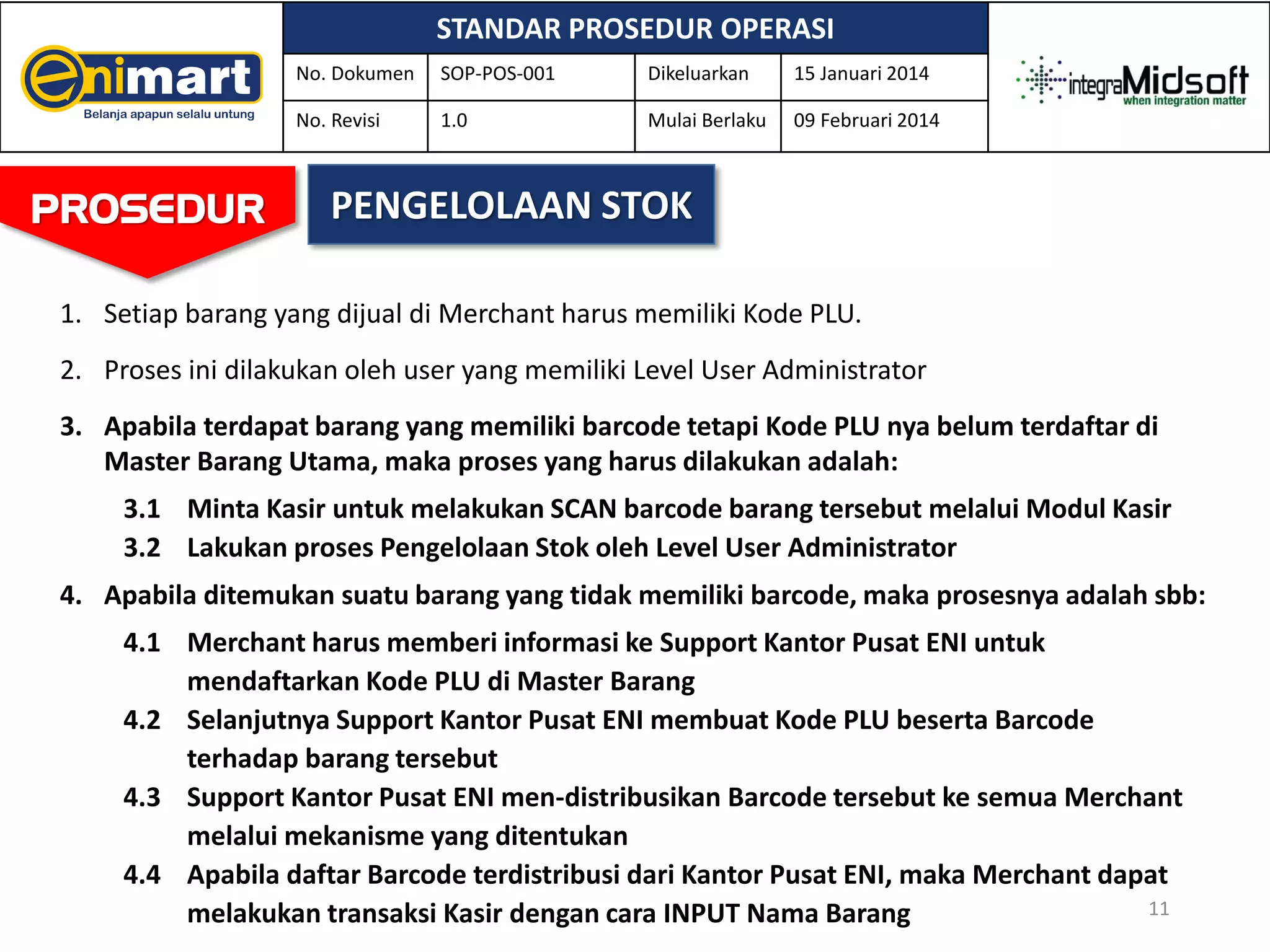 SOP iPos merchant enimart v.1.0 | PDF