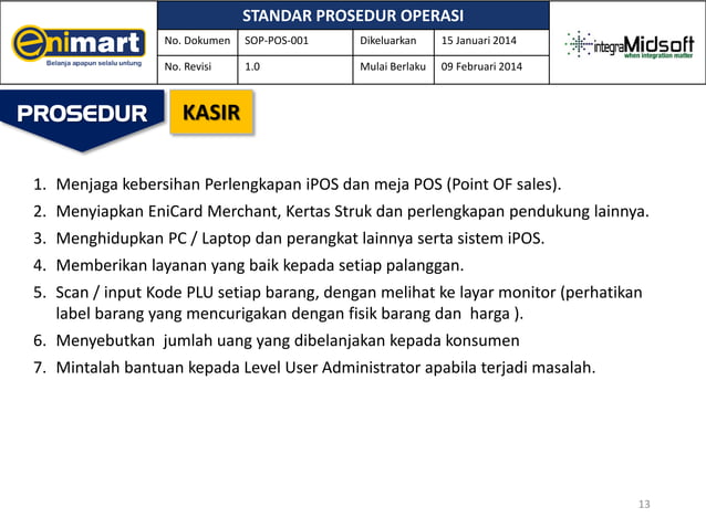 SOP iPos merchant enimart v.1.0 | PDF