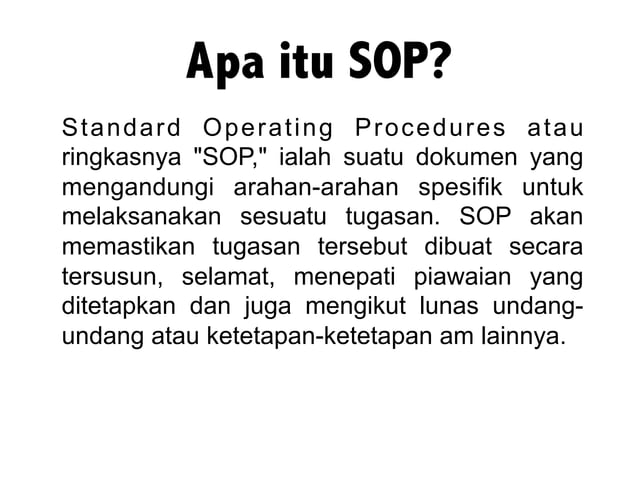 MENYUSUN DAN MENULIS SOP | PDF