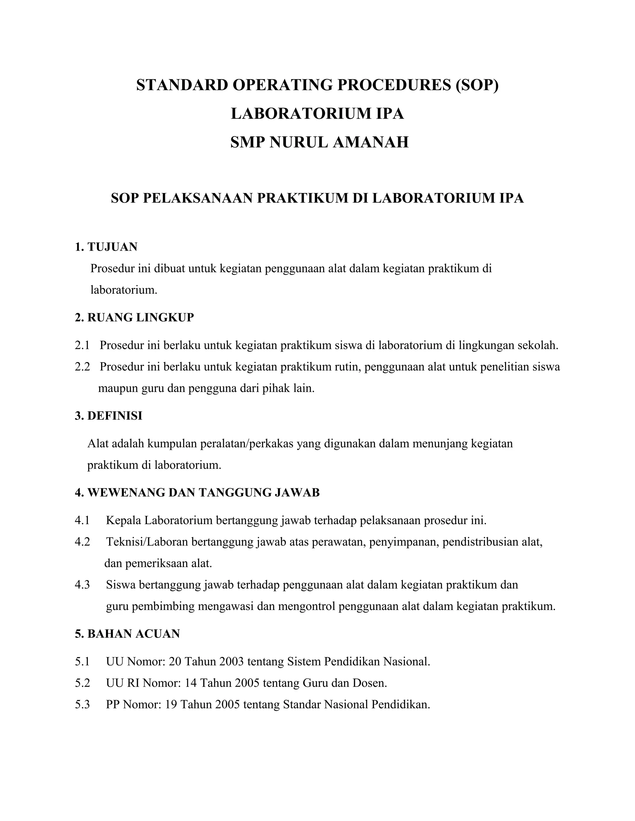 Sop lab | DOC