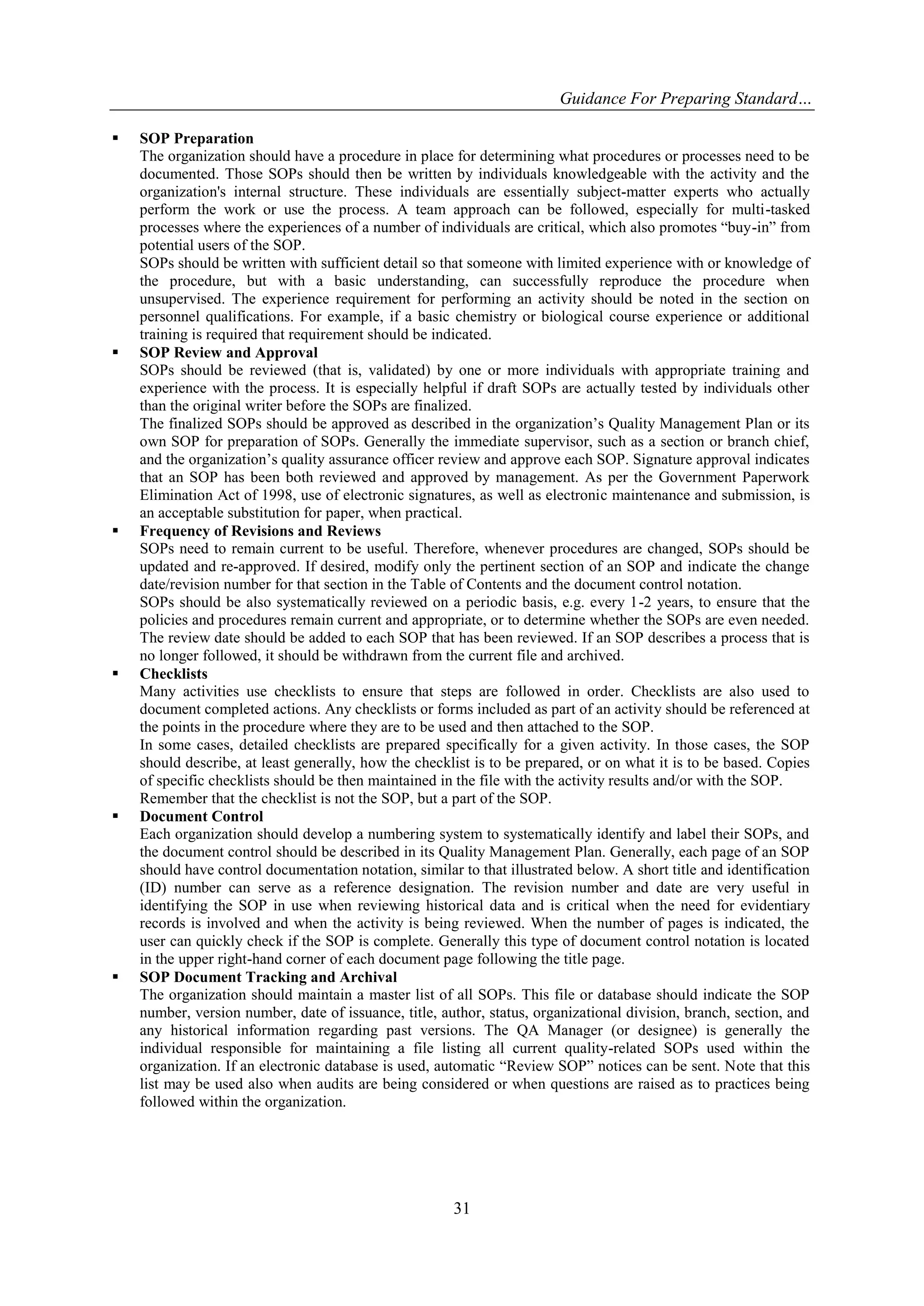 Sop literature | PDF