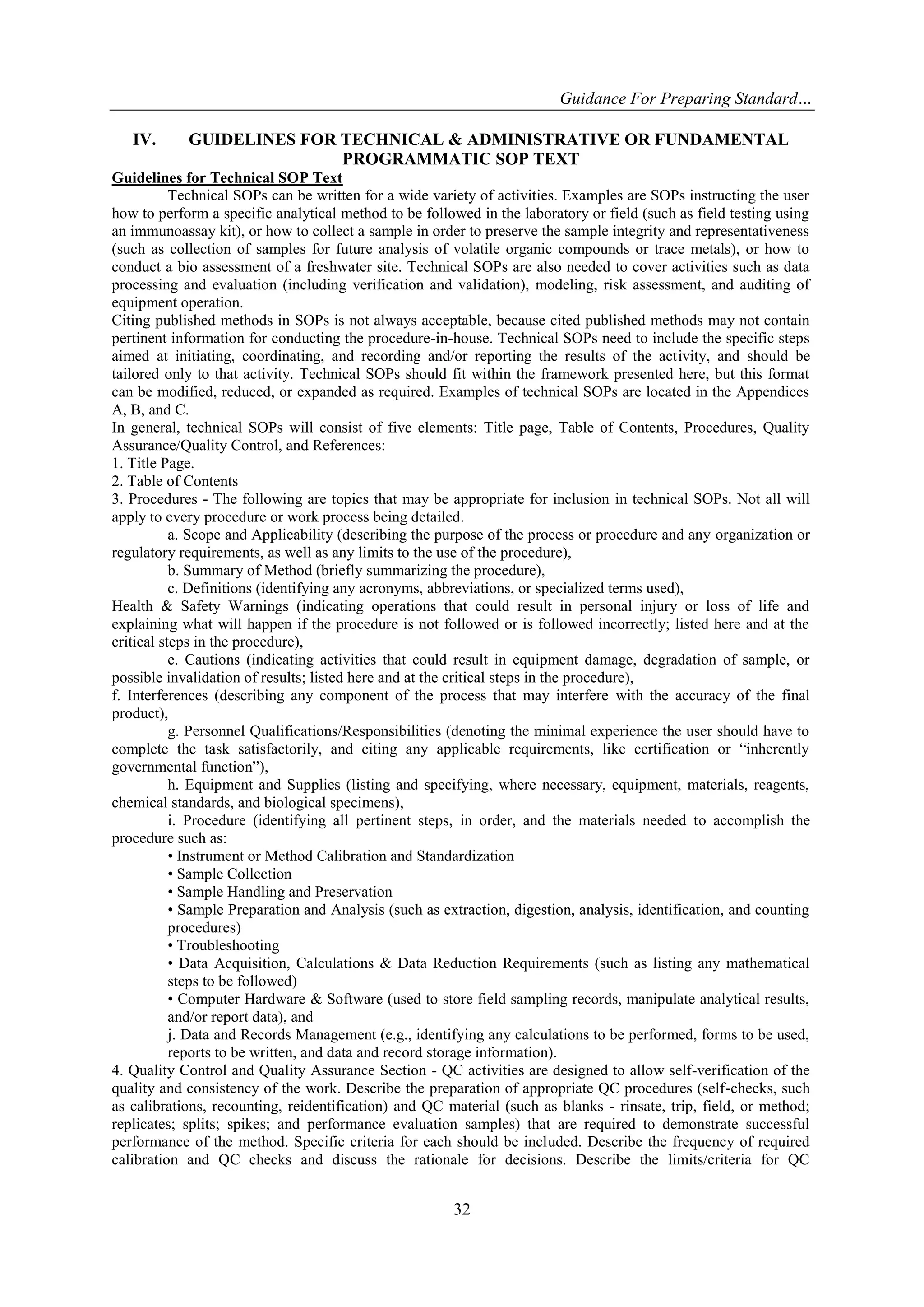 Sop literature | PDF