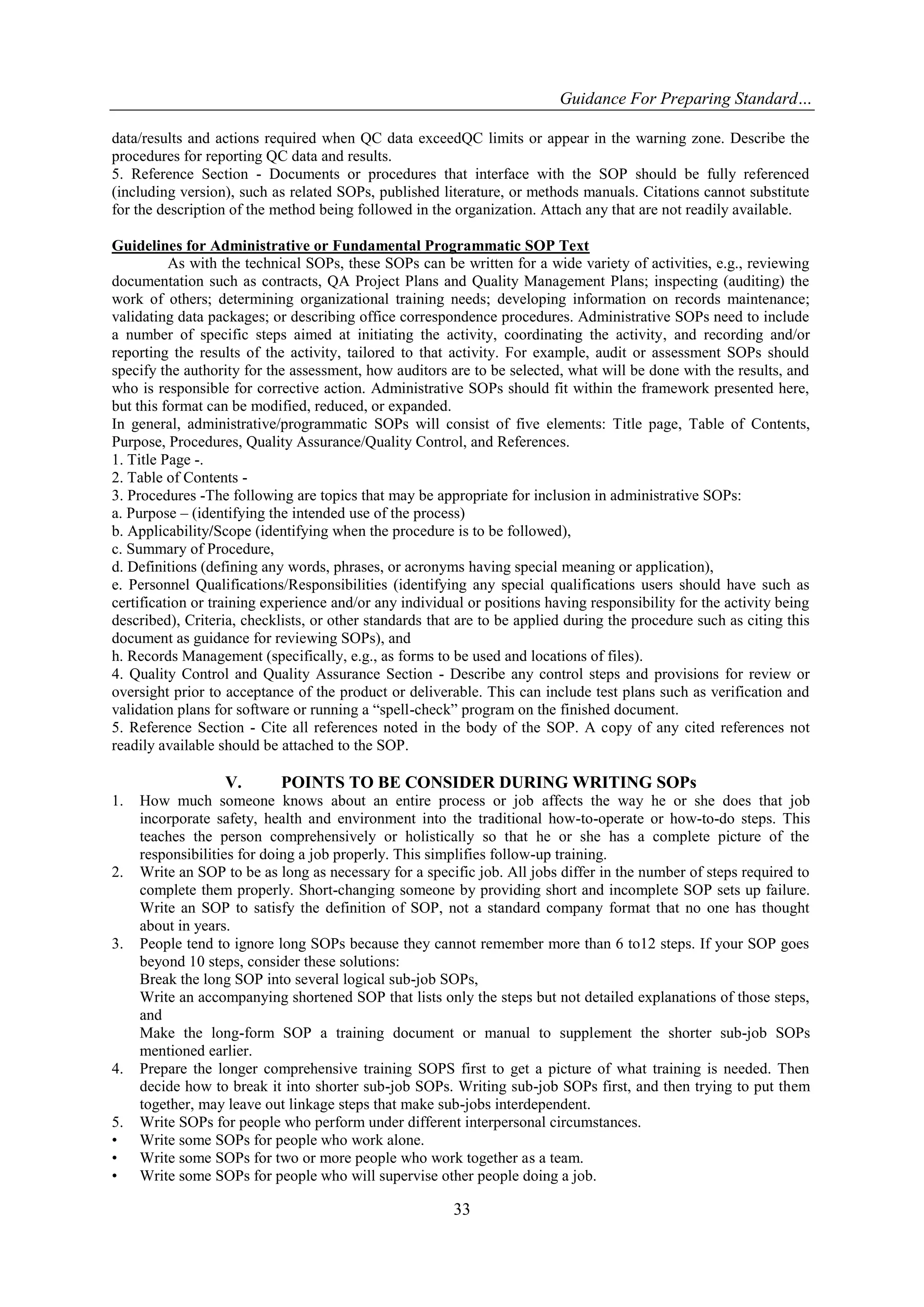 Sop literature | PDF