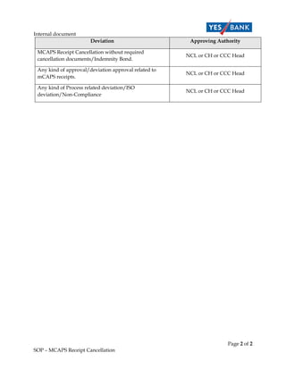 Sop mcaps receipt cancellation version 2 | PDF