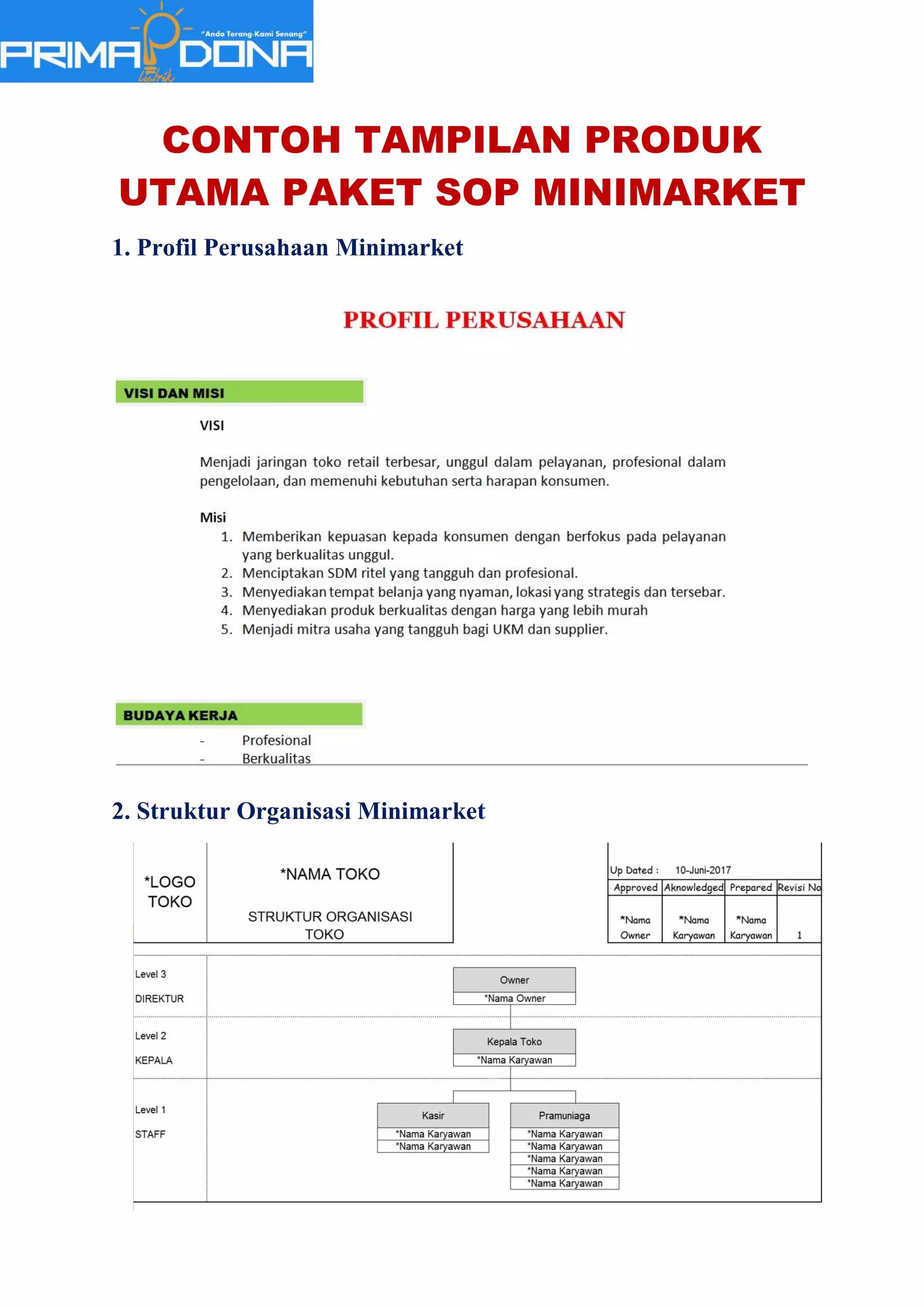 Standar Operasional Prosedur (SOP) Minimarket (Toko Retail Modern) | PDF