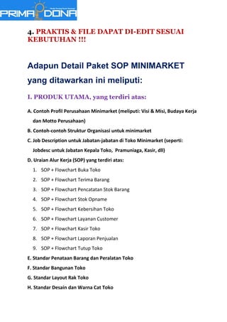 Standar Operasional Prosedur (SOP) Minimarket (Toko Retail Modern) | PDF