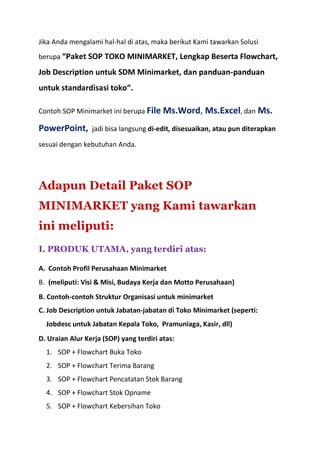Sop minimarket toko modern alfamart indomaret | PDF