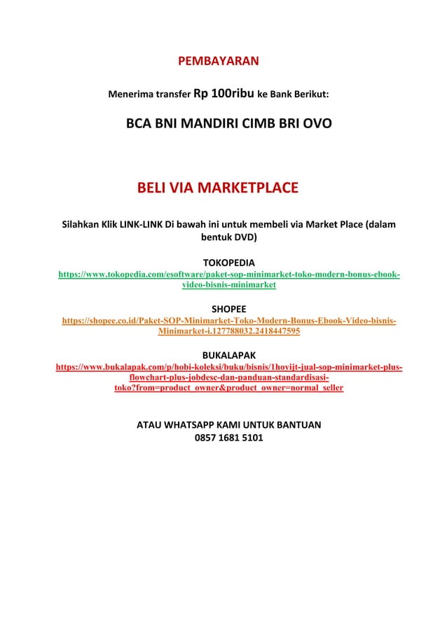 Sop minimarket toko modern alfamart indomaret | PDF