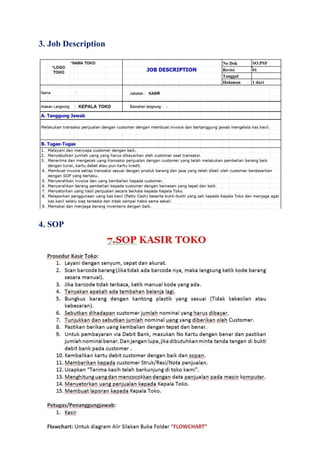 Sop minimarket toko modern alfamart indomaret | PDF