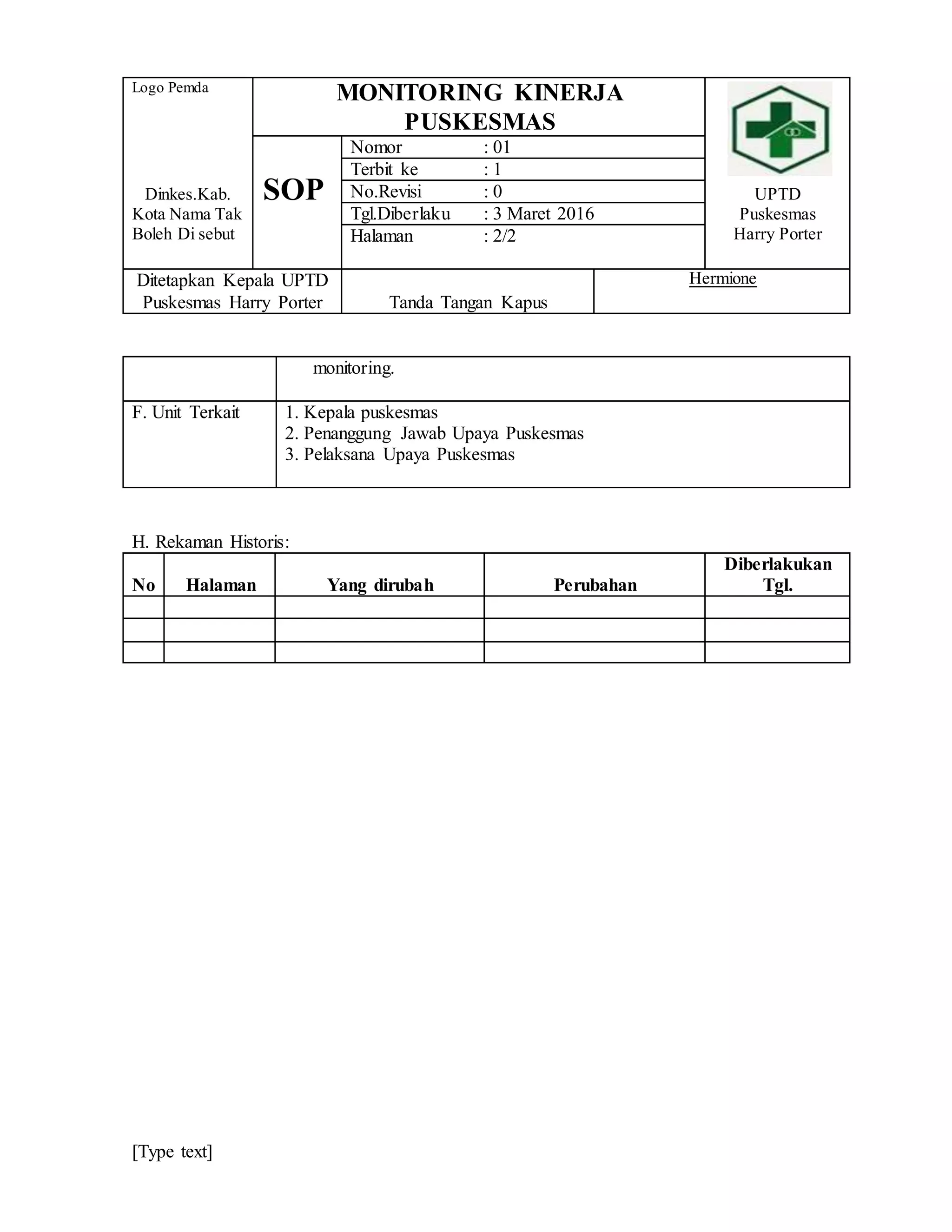 Sop monitoring | PDF