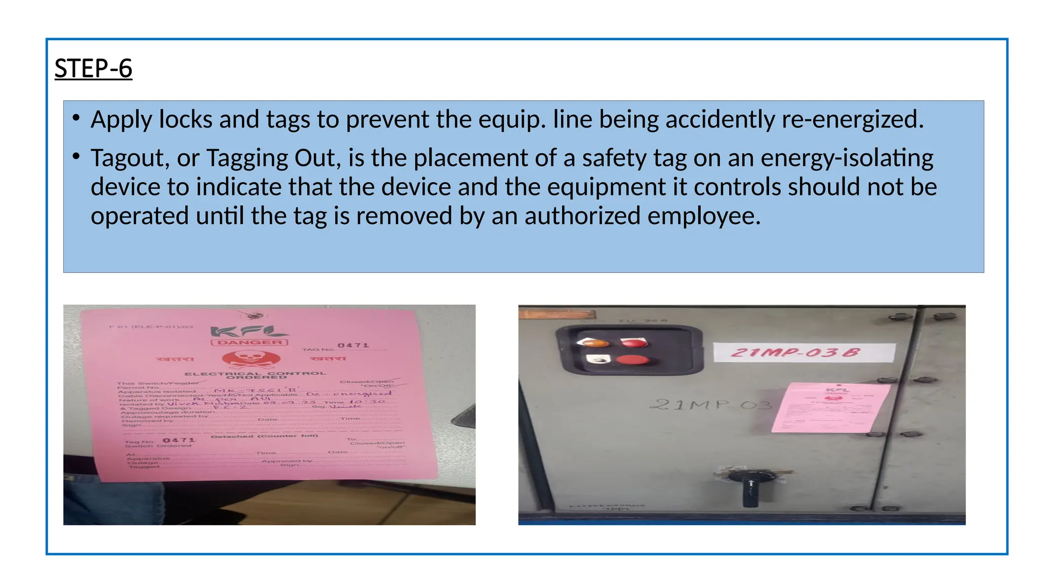 SOP OF ENERGISED AND DE-ENERGISED of electrical ht and lt panel | PPTX