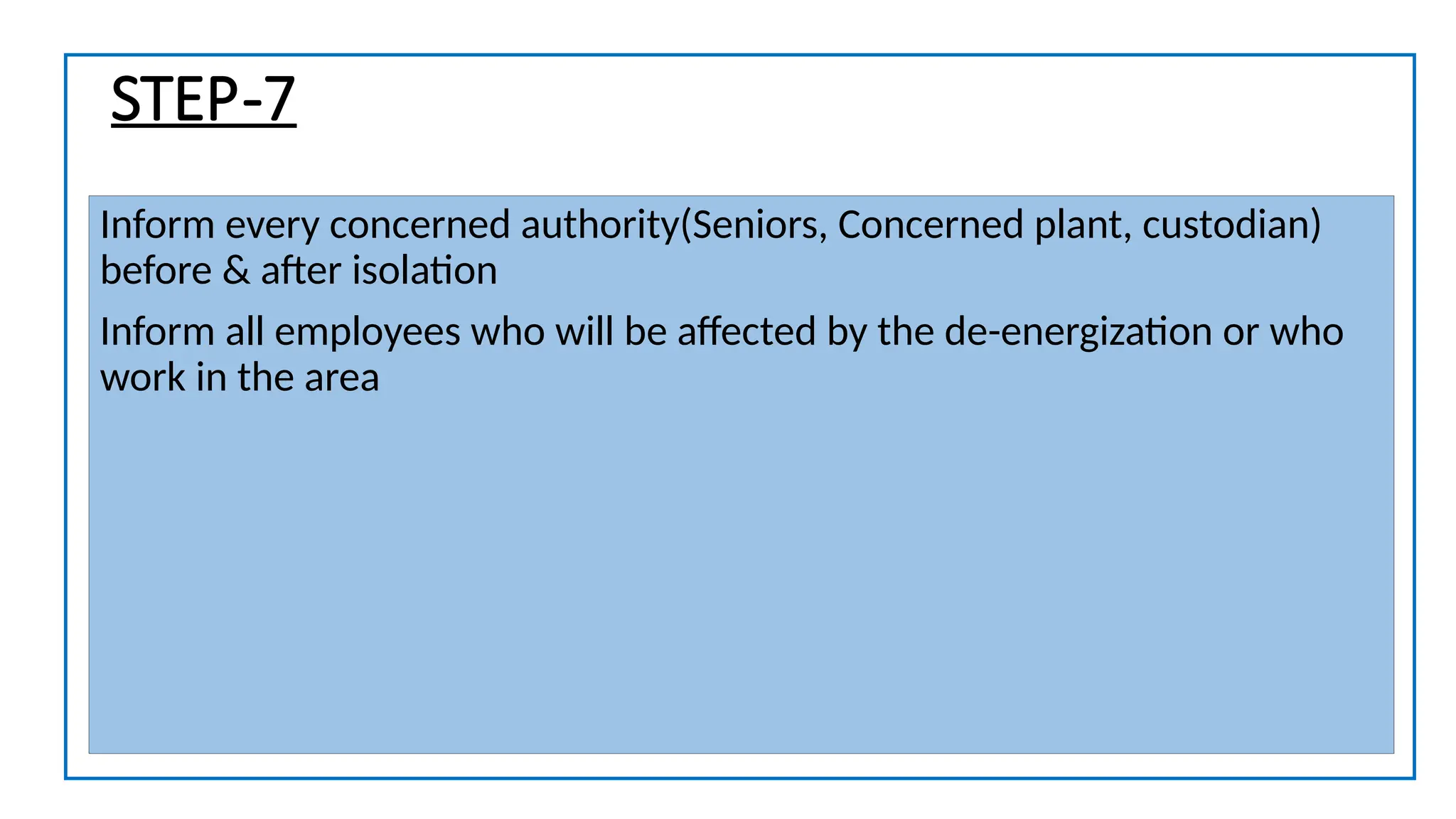 SOP OF ENERGISED AND DE-ENERGISED of electrical ht and lt panel | PPTX