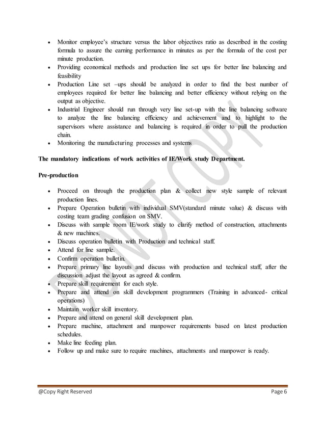 Sop of ie | DOCX | Mechanical and Industrial Engineering Industry | Industries