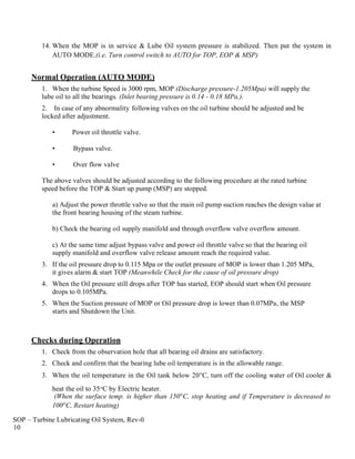 Sop of turbine lubrication oil system | DOC