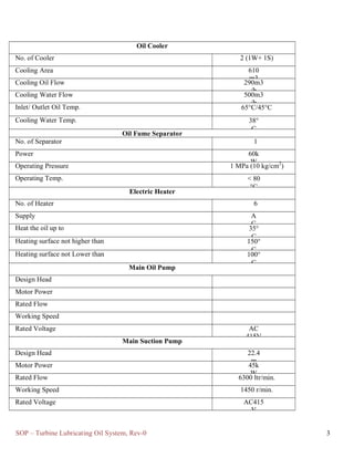 Sop of turbine lubrication oil system | DOC