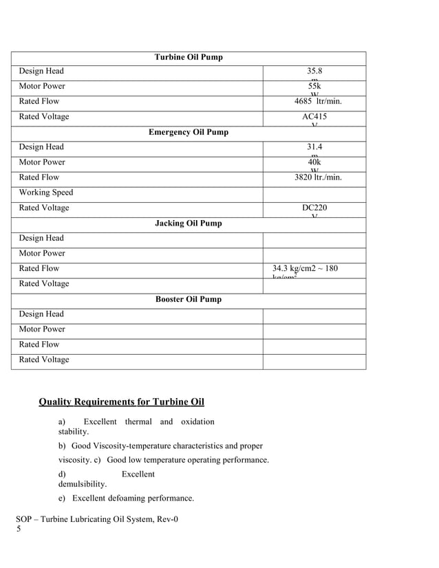 Sop of turbine lubrication oil system | DOC | Commercial Trucks | Auto ...