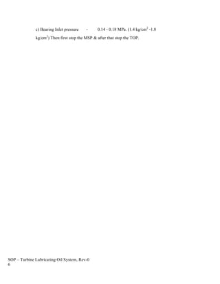 Sop of turbine lubrication oil system | DOC