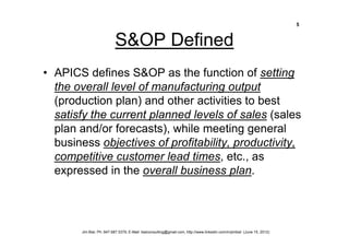 S&OP Overview Implementation Approach Biel 06-15-12 | PDF | Logistics ...