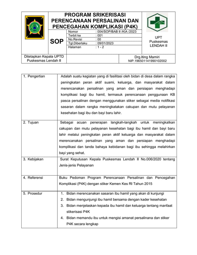 SOP P4K dua tiga.docx