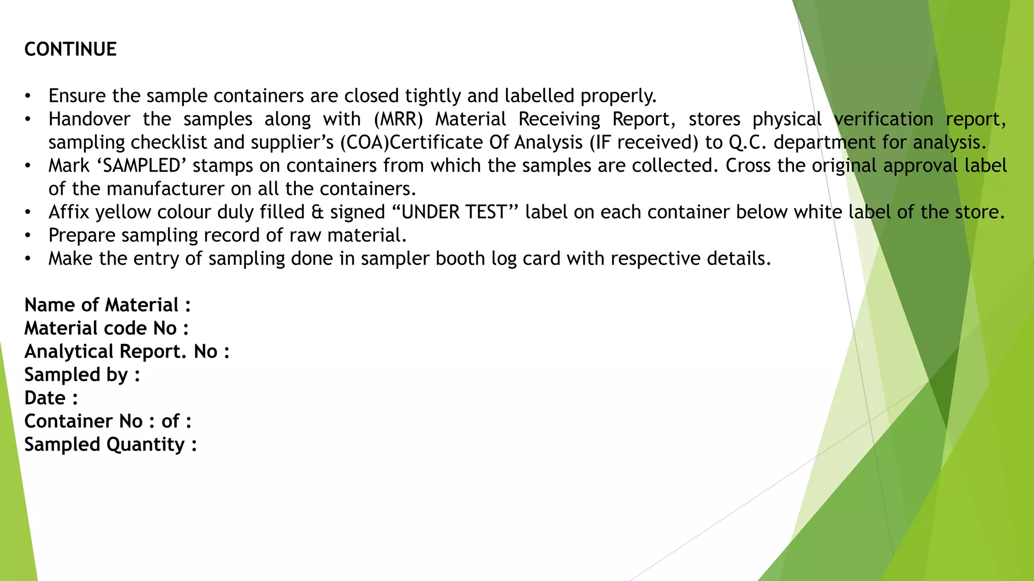 STANDARD OPERATING PROCEDURES FOR PARENTERAL DOSAGE FORM PREPARATION | PDF