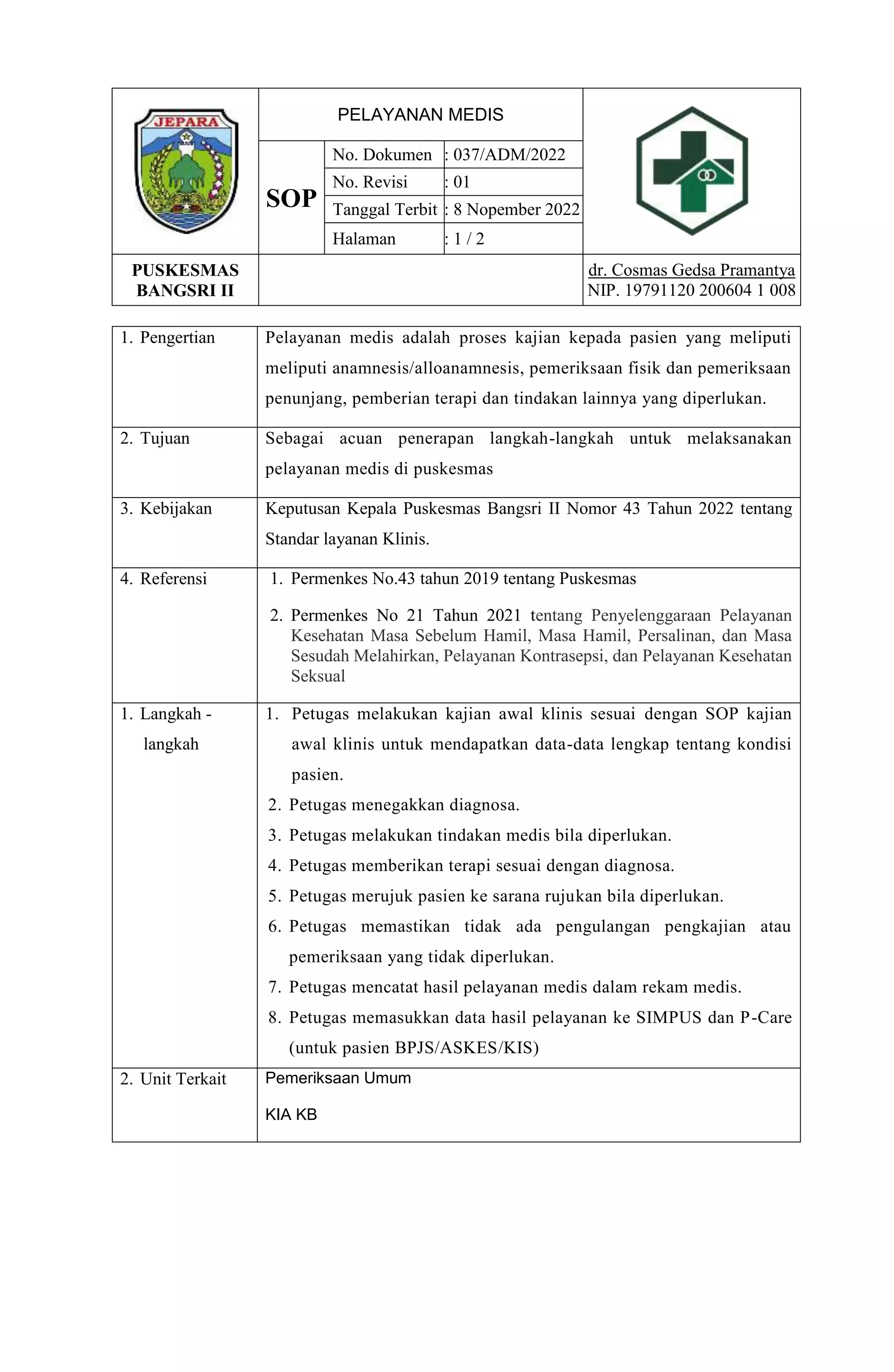 SOP PELAYANAN MEDIS.docx
