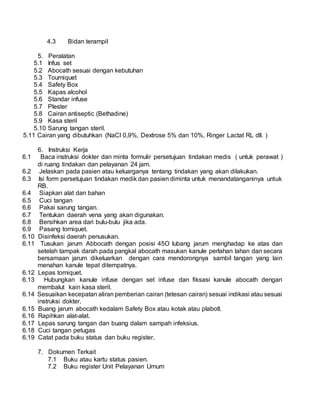 Sop pemasangan infus | DOCX