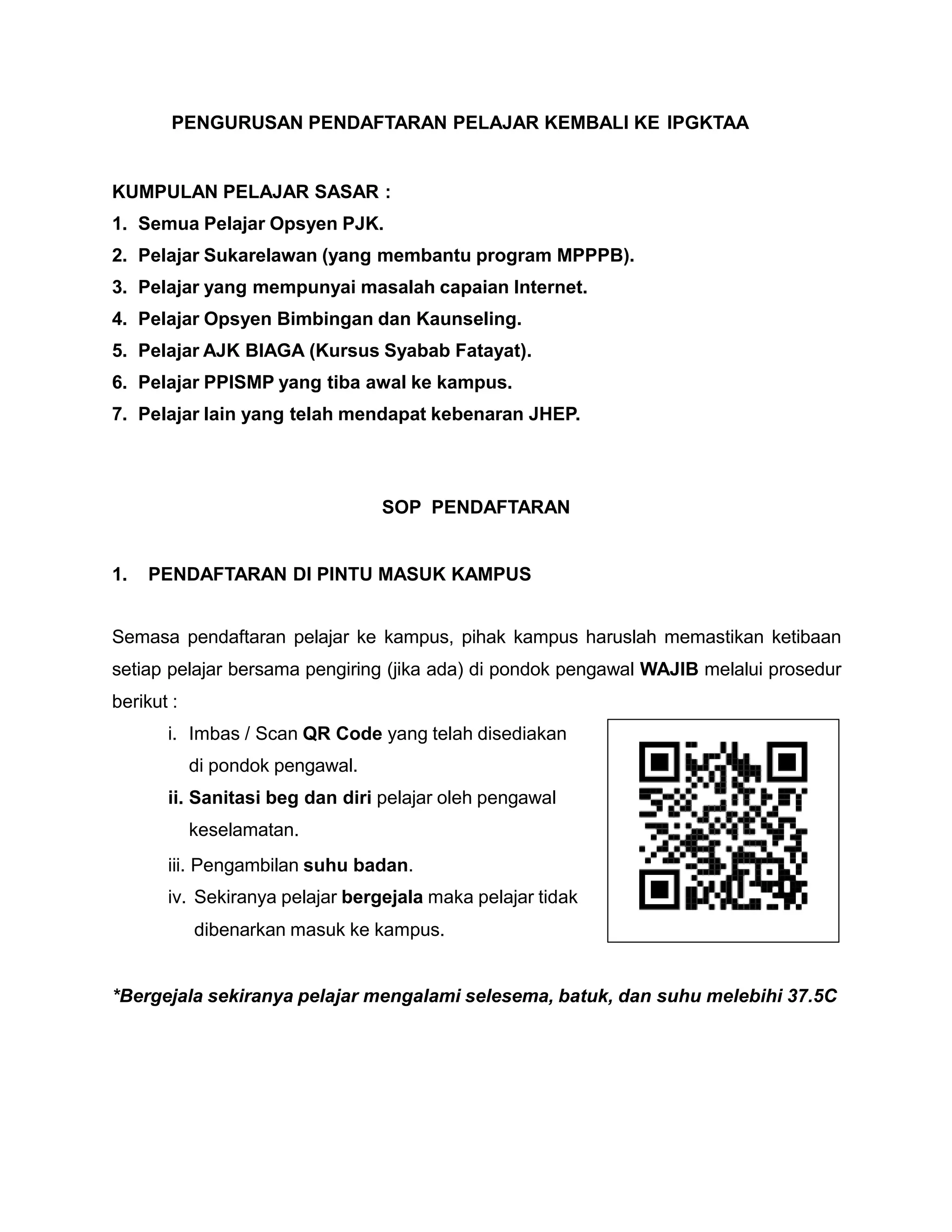 Sop pendaftaran khas ipgktaa kediaman-converted | PPTX