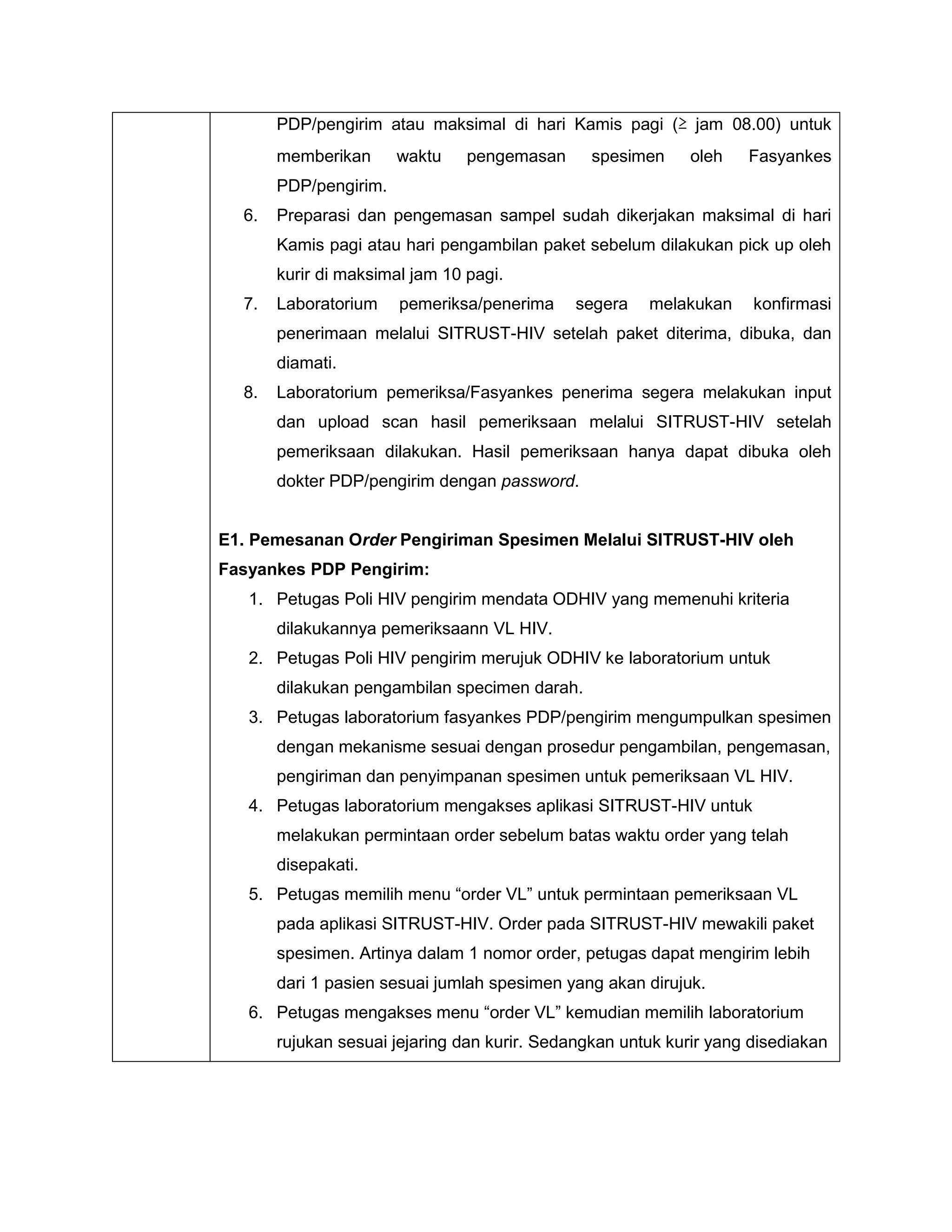 SOP Pengambilan, Pengemasan, Penyimpanan dan Pengiriman Spesimen Viral Load (VL) HIV di ...
