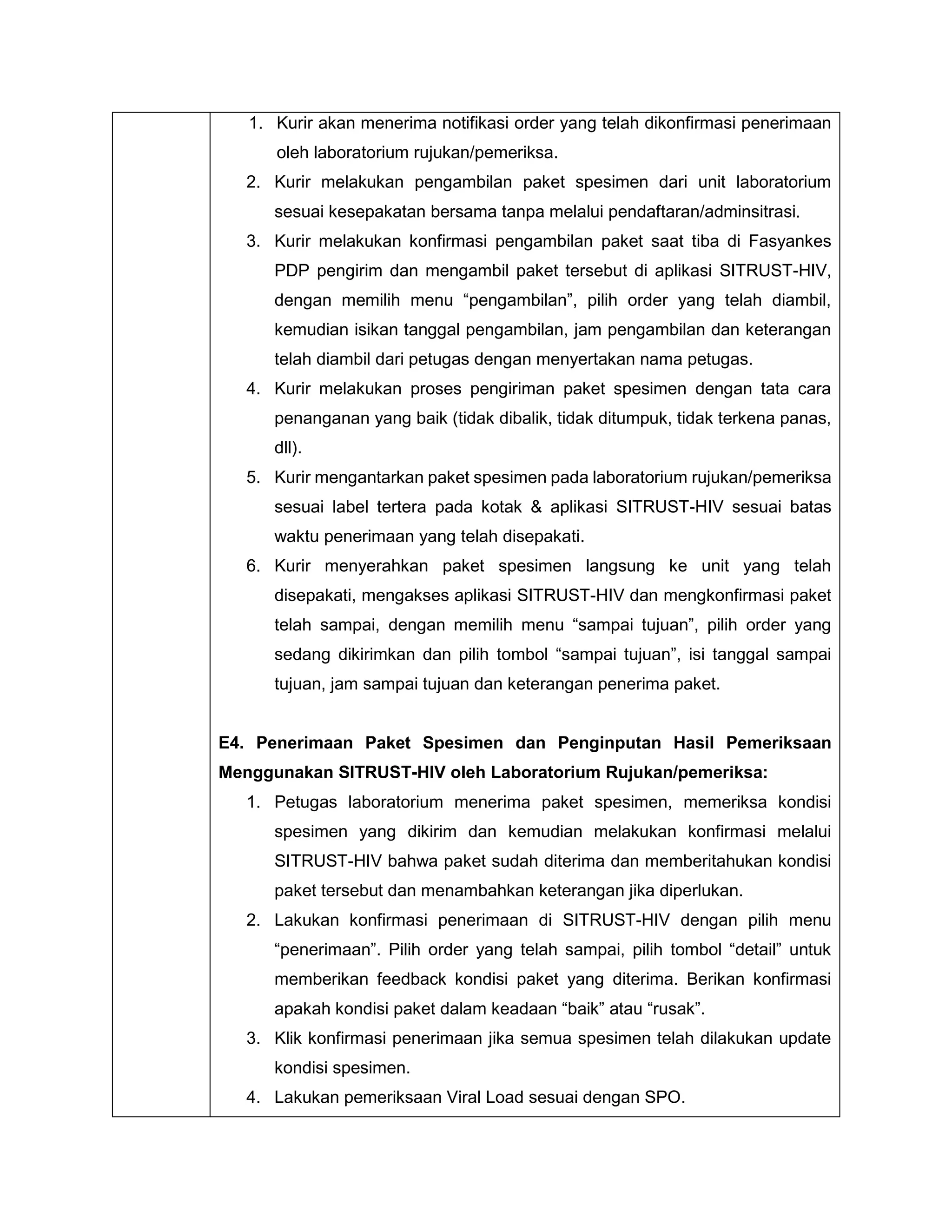 SOP Pengambilan, Pengemasan, Penyimpanan dan Pengiriman Spesimen Viral Load (VL) HIV di ...