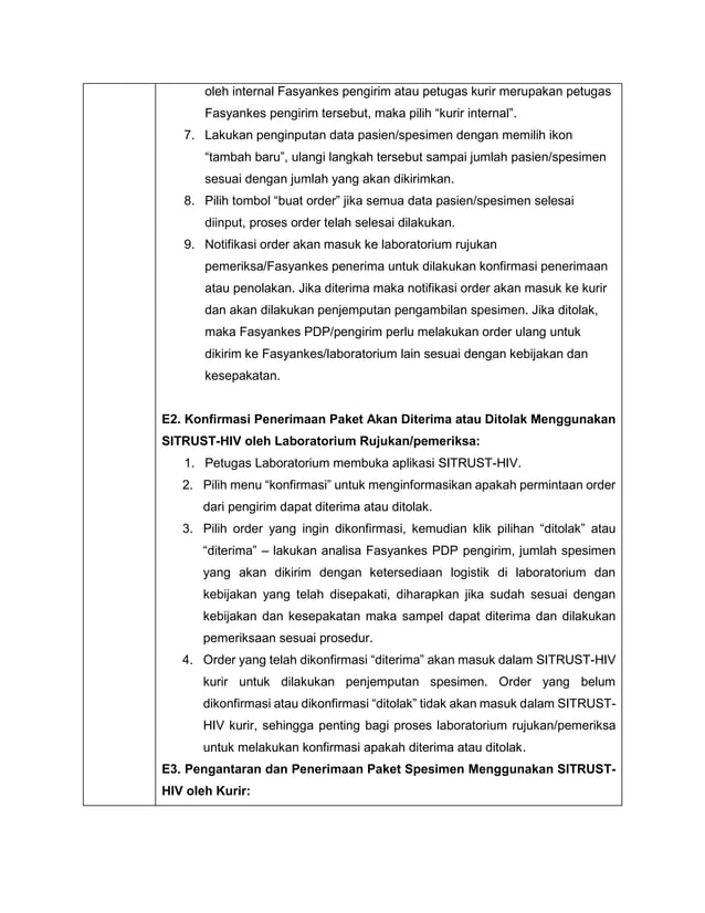 SOP Pengambilan, Pengemasan, Penyimpanan dan Pengiriman Spesimen Viral Load (VL) HIV di ...