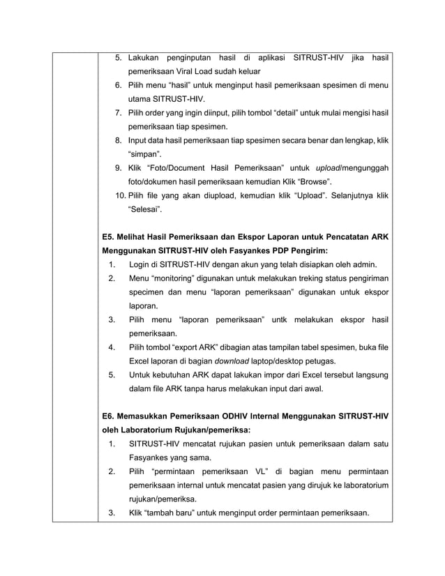 SOP Pengambilan, Pengemasan, Penyimpanan dan Pengiriman Spesimen Viral Load (VL) HIV di ...