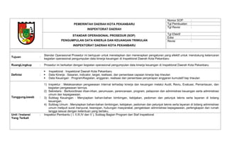 SOP PENGUMPULAN DATA KINERJA INSPEKTORAT | DOCX