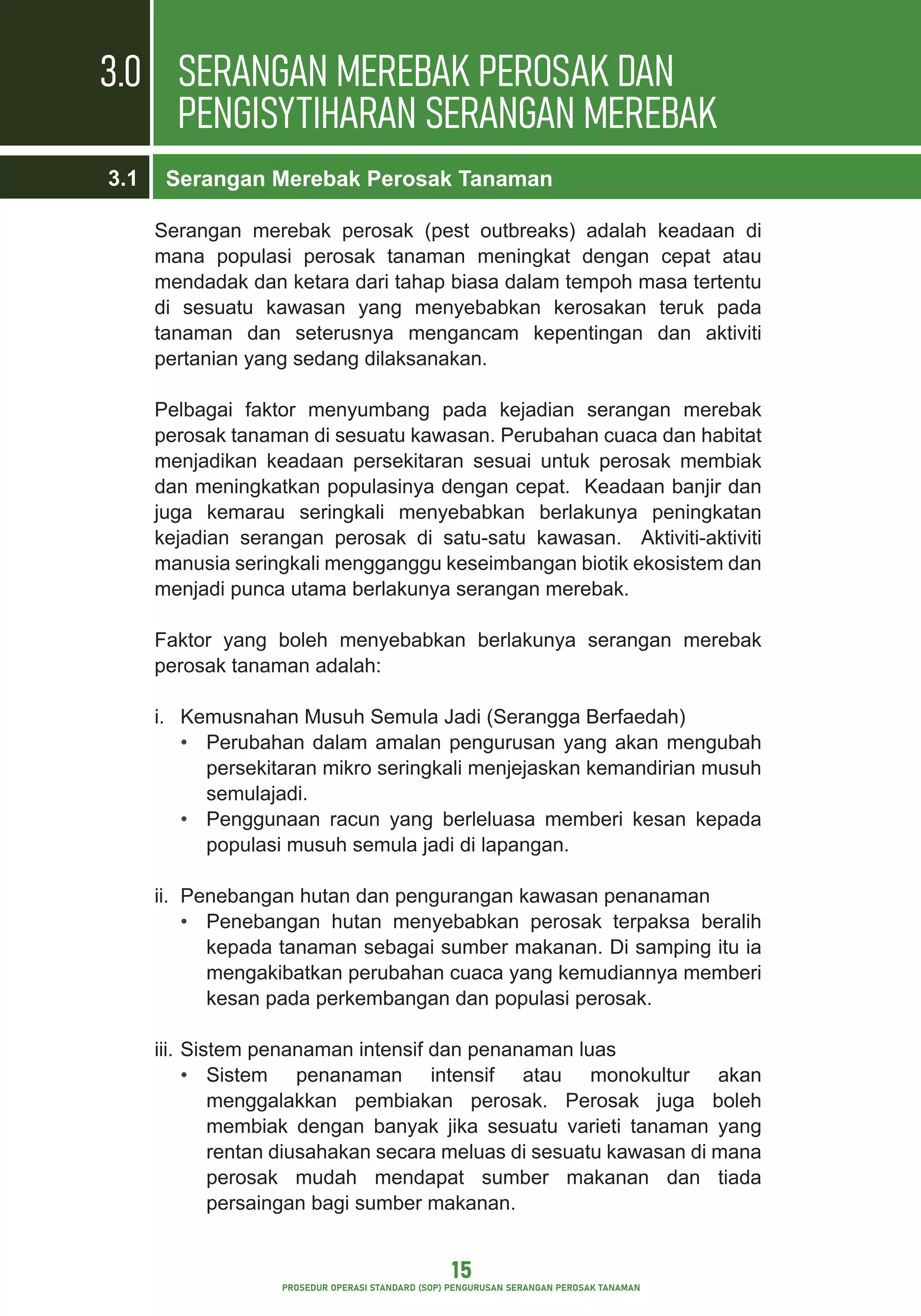 SOP PENGURUSAN SERANGAN PEROSAK TANAMAN | PDF