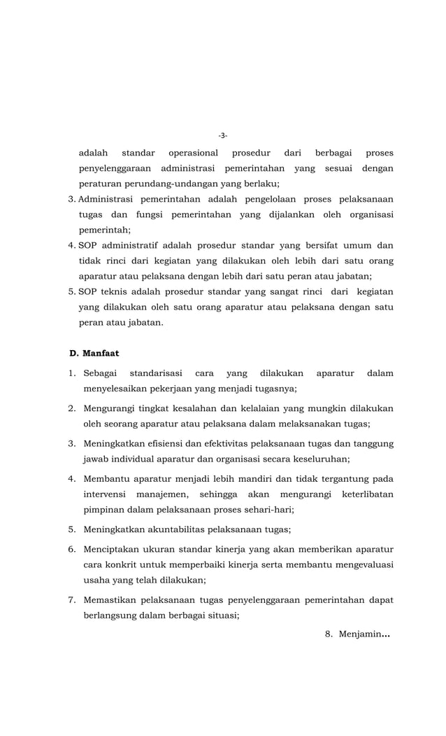 Sop permenpan 35 thn 2012 | PDF