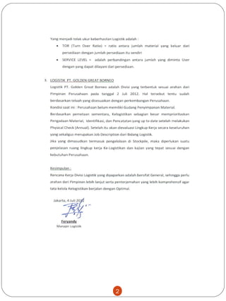 Sop & plan logistics final | PPT