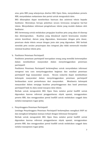 SOP PENYELENGGARAAN PEMETAAN PARTISIPATIF DAN PENGENDALIAN KUALITAS ...