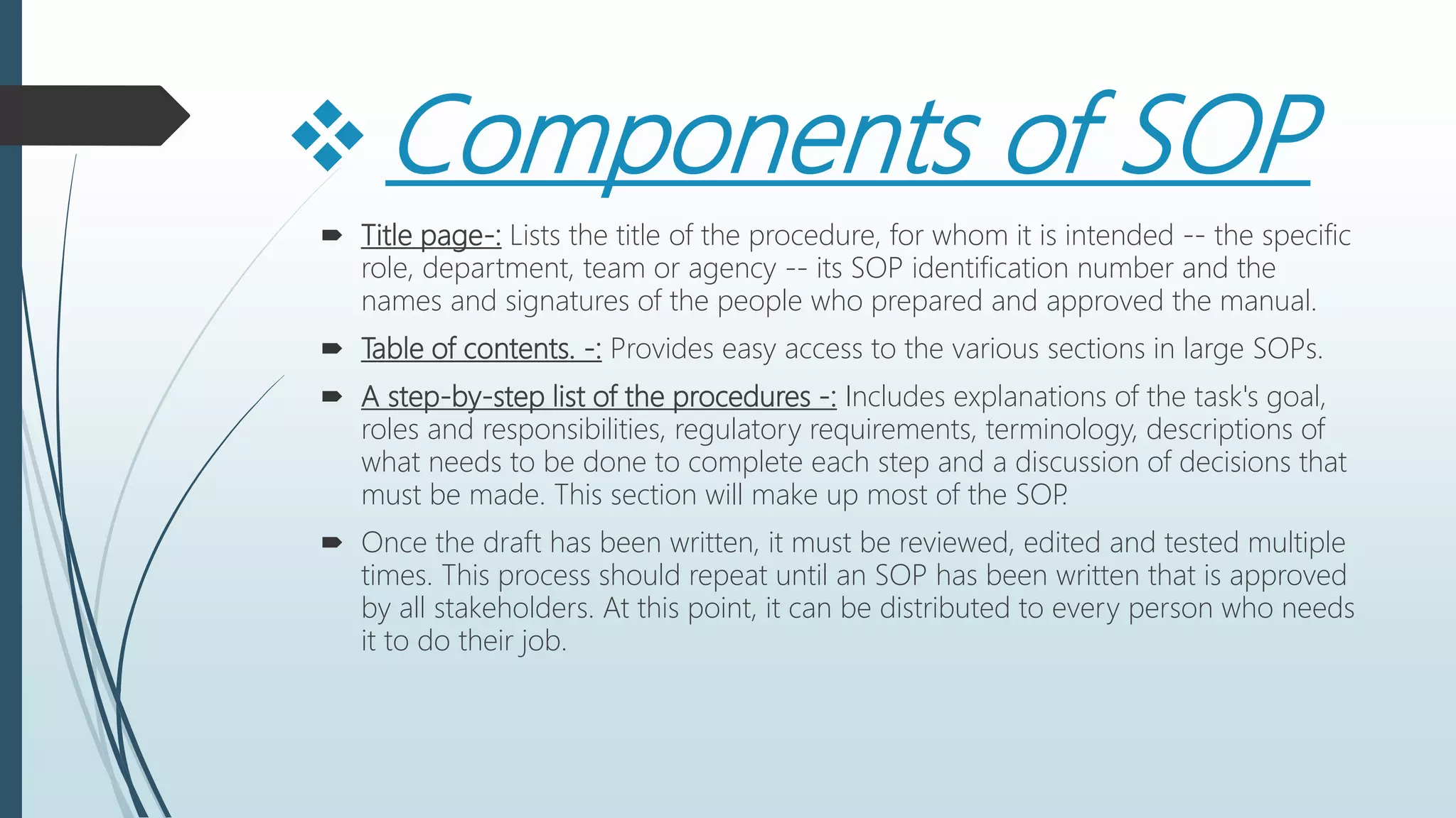 SOP standard operating procedure presentation | PPTX