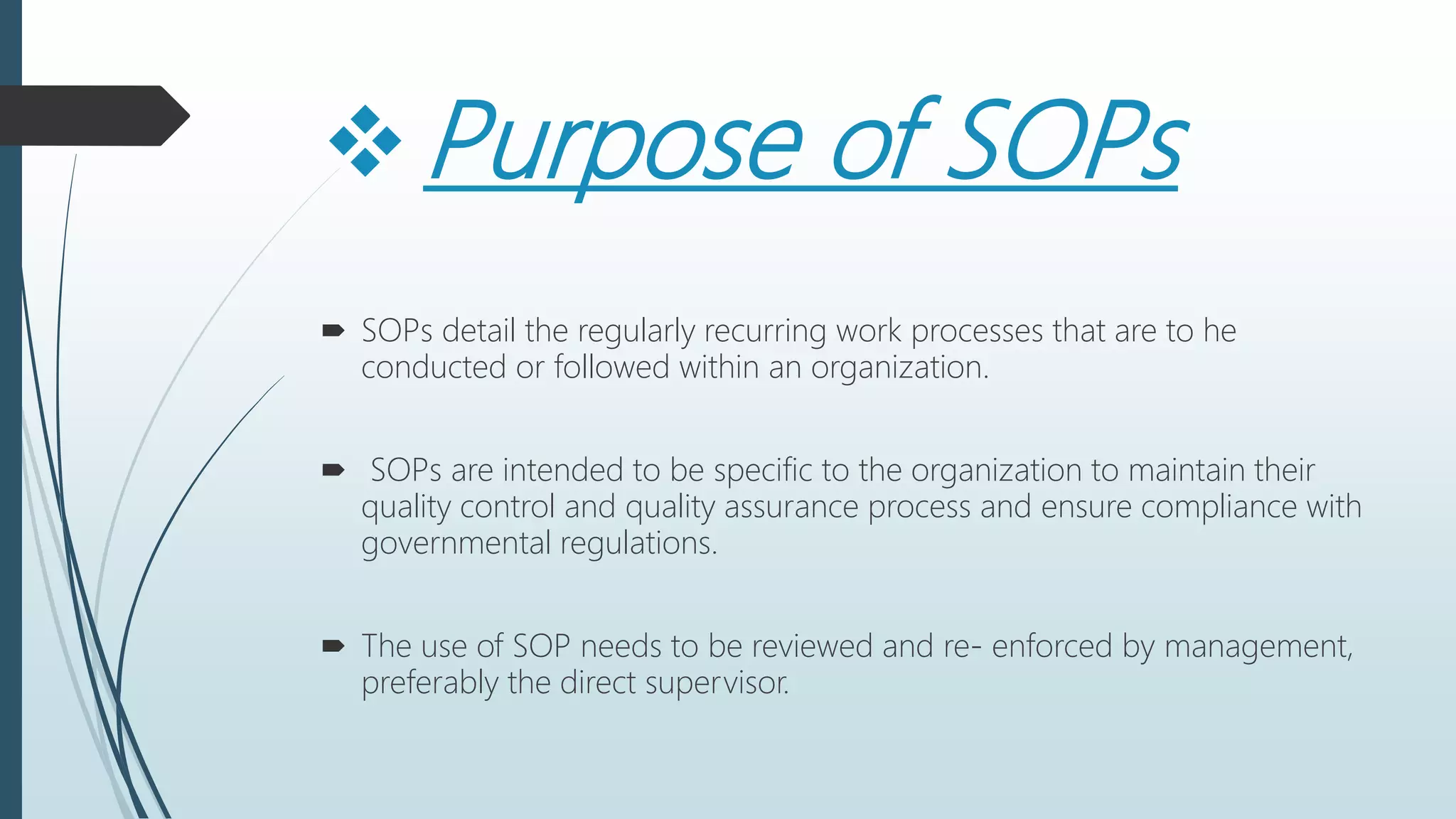 SOP standard operating procedure presentation | PPTX