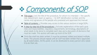 SOP standard operating procedure presentation | PPTX