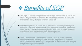SOP standard operating procedure presentation | PPTX