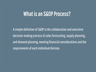 What Is an S&OP Process? | PDF
