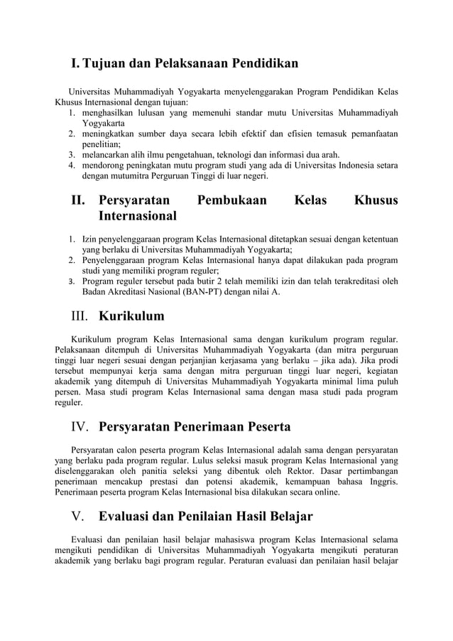 Sop Program Internasional | PDF